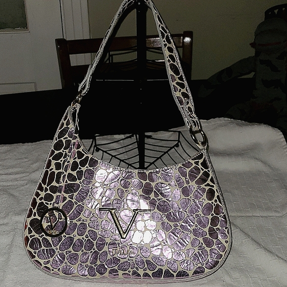 Bags | Versace Metallic Pink Shoulder Purse | Poshmark